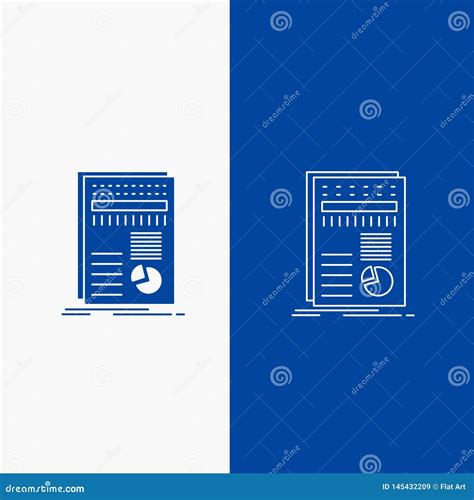 Business Data Finance Report Statistics Line And Glyph Web Button In Blue Color Vertical