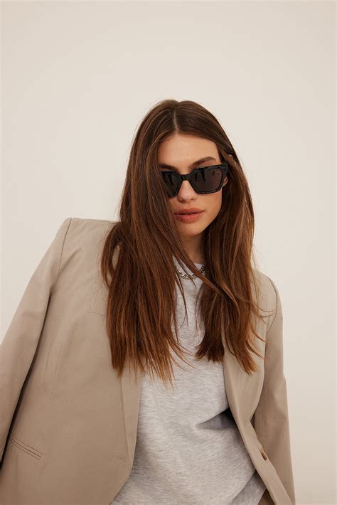 Sharp Edge Square Recycled Sunglasses Black Na