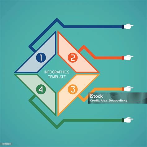 Template Infografis 4 Langkah Vektor Abstrak Dalam Gaya Datar Ilustrasi
