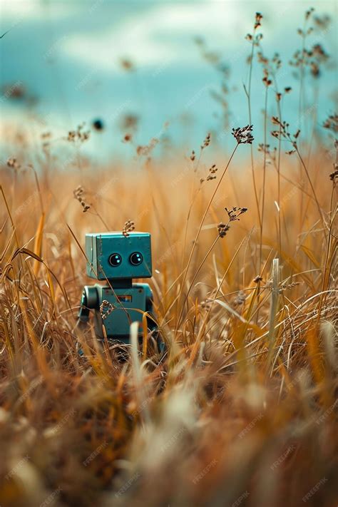 Premium Photo Robot In The Field Closeup