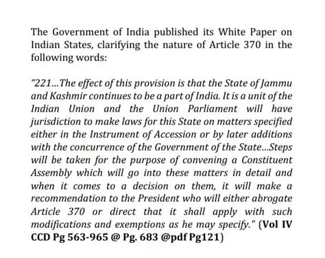 Sibal Reading From TheGOI S White Paper The Article 370 Case