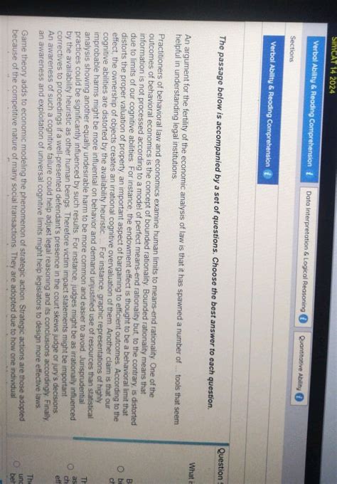 SimCAT 142024 Verbal Ability Reading StudyX