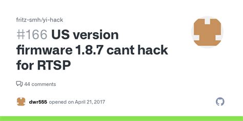 Us Version Firmware 187 Cant Hack For Rtsp · Issue 166 · Fritz Smh