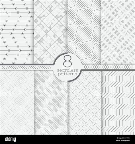 Set Of Eight Seamless Patterns Modern Stylish Textures Regularly Repeating Geometrical