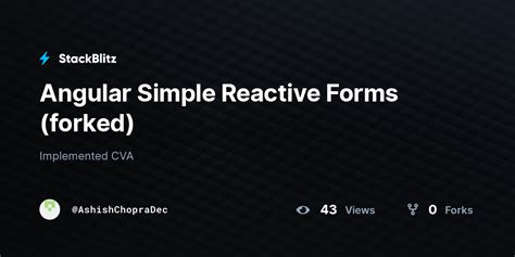 angular simple reactive forms forked stackblitz