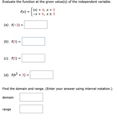 solved evaluate the function at the given value s of the