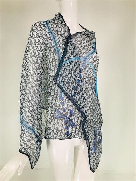 Christian Dior Logo Plesse Silk Chiffon Heart Lock Scarf At 1stdibs