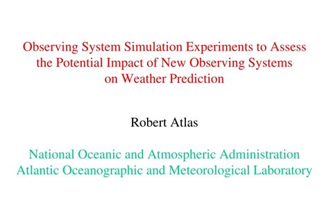 Ppt Observing System Simulation Experiments Powerpoint Presentation