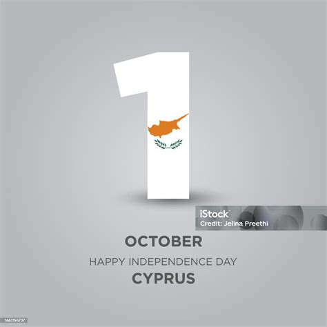 행복한 독립 기념일 키프로스 디자인 키프로스가 10월 1일 독립 기념일을 기념할 때 키프로스 국기로 만든 숫자 1 10월에 대한 스톡 벡터 아트 및 기타 이미지 Istock