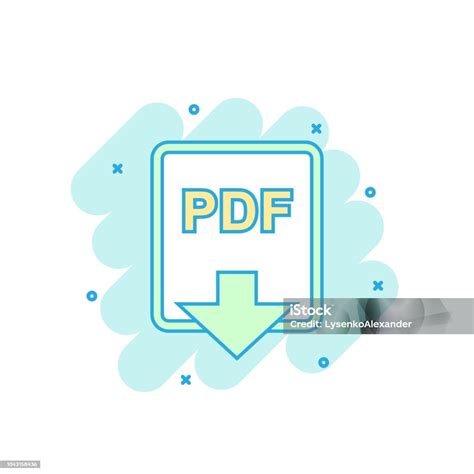 卡通彩色 Pdf 檔圖示的漫畫風格pdf 下載插圖表意字元檔飛濺業務概念向量圖形及更多下載圖片 下載 互聯網 儲蓄 Istock