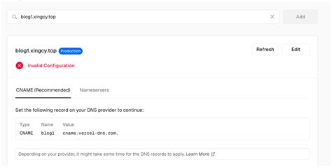 Vercel绑定自定义域名 Xingcy