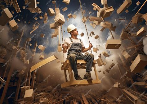 premium ai image a surreal image of a builder floating in midair