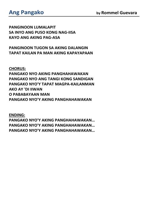 Ang Pangako Pdf