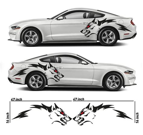 Mustang Coyote Head Wolf Outline Includes Both Sides Decal Etsy