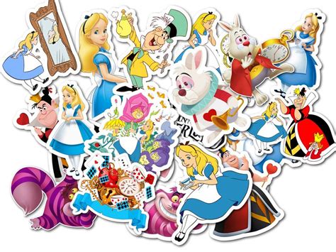 Alice In Wonderland Stickers Pack Vinyl Stickers Waterproof Etsy