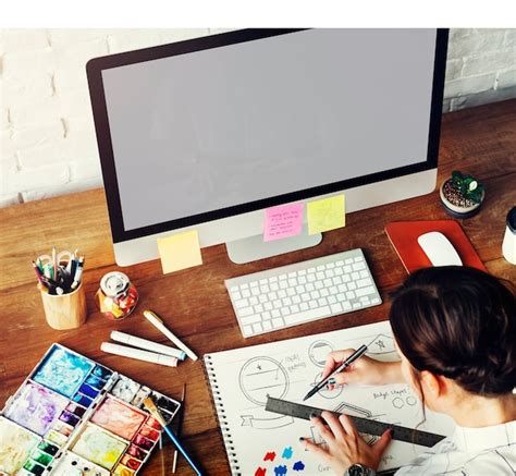 Premium Photo Workspace With Computer