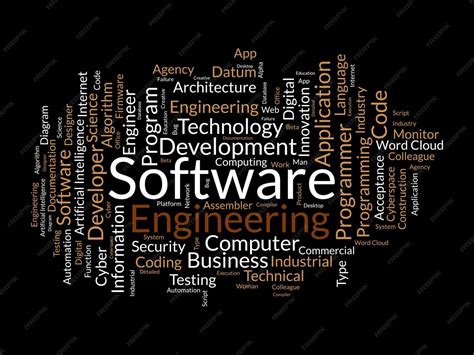 Premium Vector Word Cloud Background Concept For Software Engineering