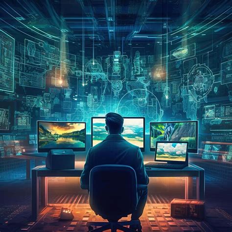 Premium Photo A Male Programmer Works At A Computer World Wide Web
