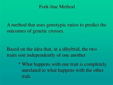 Ppt Fork Line Method A Method That Uses Genotypic Ratios To Predict