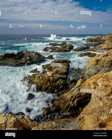 Surf Garrapata State Park Big Sur Monterey County California Stock