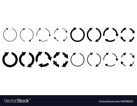 Different Circular Arrows Of Black Color Vector Image