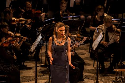 Young Opera Singer Performing Aria At National Theater In Belgrade