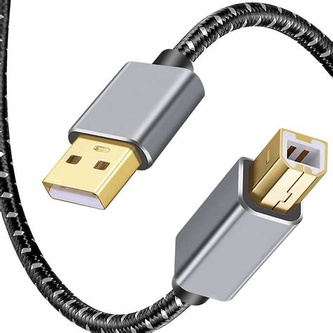 Usb 2 0 Printer Cable 3ft Braided Zinc Alloy Case Usb A To B Cable High Speed Printer Cord