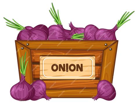 Chalotes En Caja De Madera Con Cartel Vector Premium