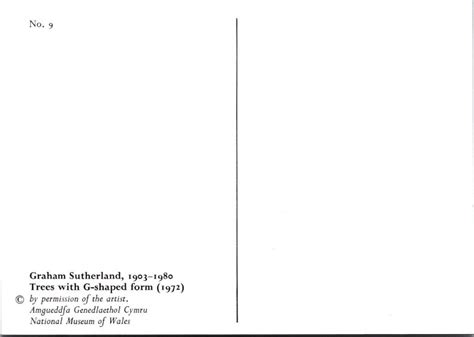 Art Postcard Artist Graham Sutherland Trees With G Shaped Form Ref