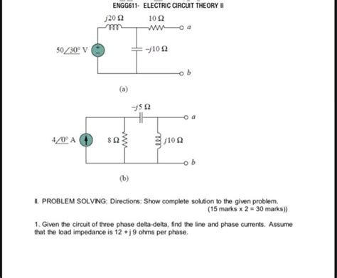 Solved CIRCUIT ANALYSIS Directions Solve The Following Chegg Com