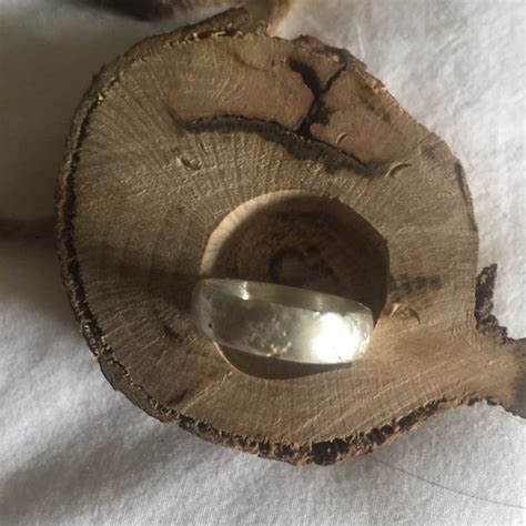 Oxidized Titanium Wedding Ring Hand Forged Hammered Ring Rustic