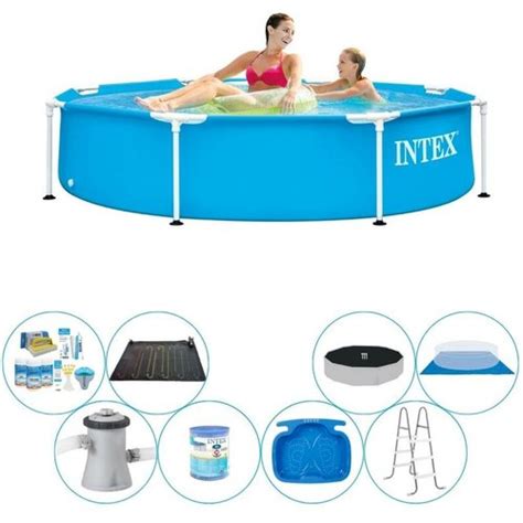 Intex Piscine Metal Frame Ronde 244x51 Cm Forfait Deluxe Maintenant