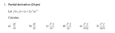 Solved 1 Partial Derivatives 24 Pts Let Chegg