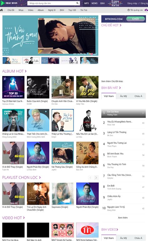 share code music tạo web nghe nhạc giao diện giống zing mp3 kênh tâm