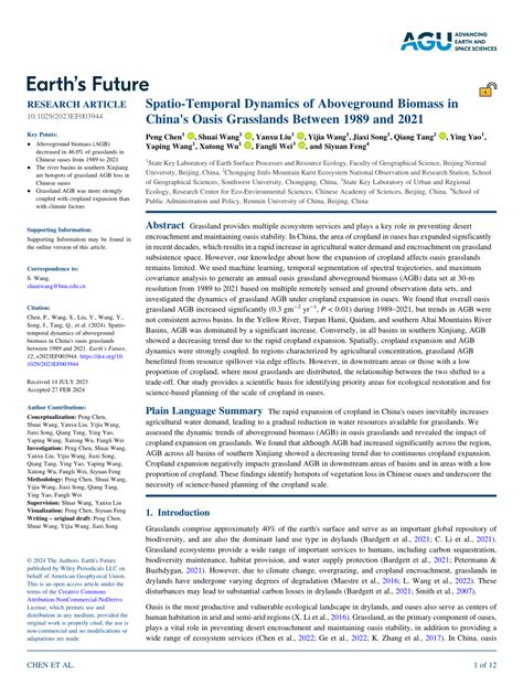 Pdf Spatio‐temporal Dynamics Of Aboveground Biomass In Chinas Oasis