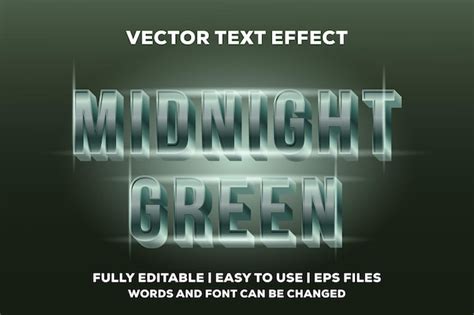 Premium Vector Midnight Green Vector Text Effect Fully Editable