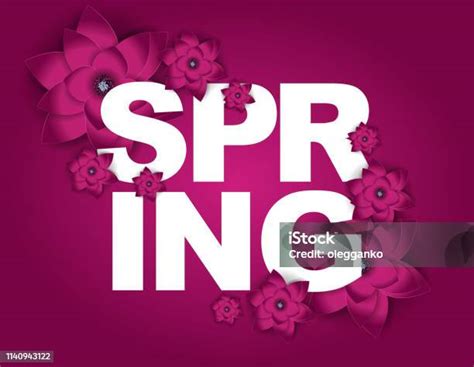 화려한 꽃 요소와 안녕하세요 봄 배너 인사말 디자인 배경 벡터 일러스트 개념에 대한 스톡 벡터 아트 및 기타 이미지 개념 계절 꽃 나무 Istock