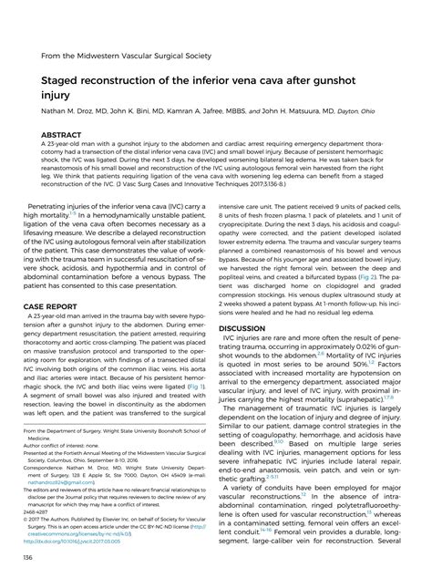 SOLUTION Staged Reconstruction Of The Inferior Vena Cava After Gunshot