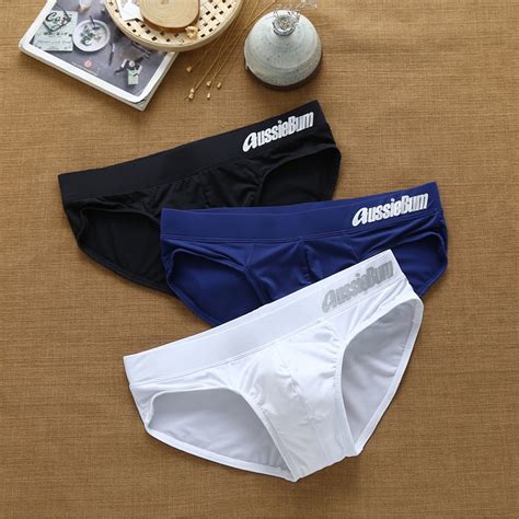 Mens Underwear Ice Silk Comfortable Mesh Breathable Aussiebum Shopee