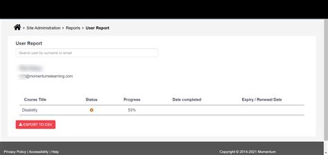 View User Reports Momentum Elearning Ltd Lms