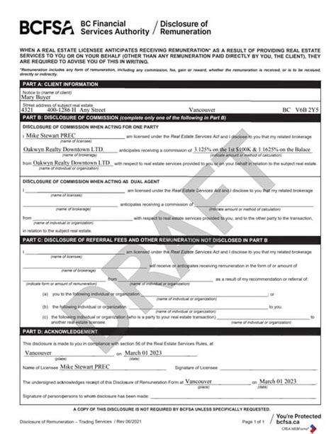 Bcfsa Disclosure Of Remuneration Pdf