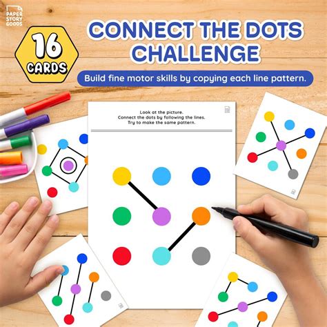 Connect The Dots Challenge Cards Fine Motor Pattern Match Activity