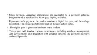 COLLEGE BabeS RTC BUS PASS MANAGEMENT SYSTEM PPTX College Planning College Education