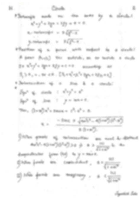 SOLUTION Iit Jee Maths Handwritten Notes Circle Studypool