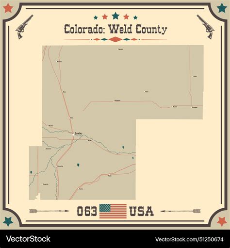 Large And Accurate Map Of Weld County Colorado Vector Image