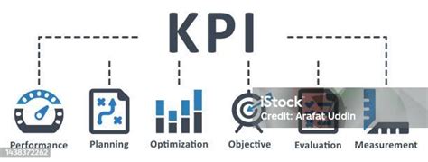 Kpi 아이콘벡터 일러스트 레이 션입니다 Kpi 키 성능 지표 목표 측정 최적화 전략 평가 인포 그래픽 서식 파일 프레 젠 테이션 개념 배너 아이콘 세트 아이콘 개념에 대한