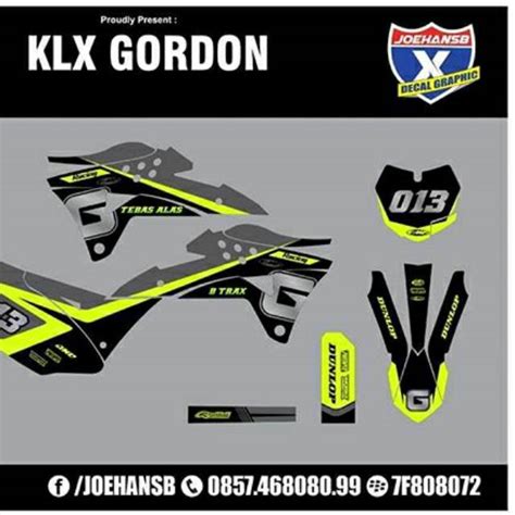 Jual Stiker Decal Full Body KLX GORDON Grafis Abu Grey BISA CUSTOM