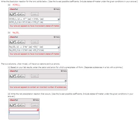 Solved Write The Dissolution Reaction For The Ionic Solids
