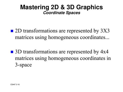 Ppt Mastering 2d And 3d Computer Graphics Pipelines Powerpoint