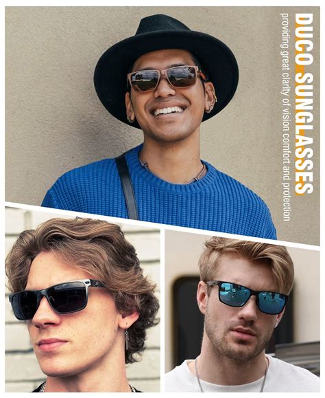 Duco Mens Carbon Fiber Temple Polarized Sunglasses Shade For Men